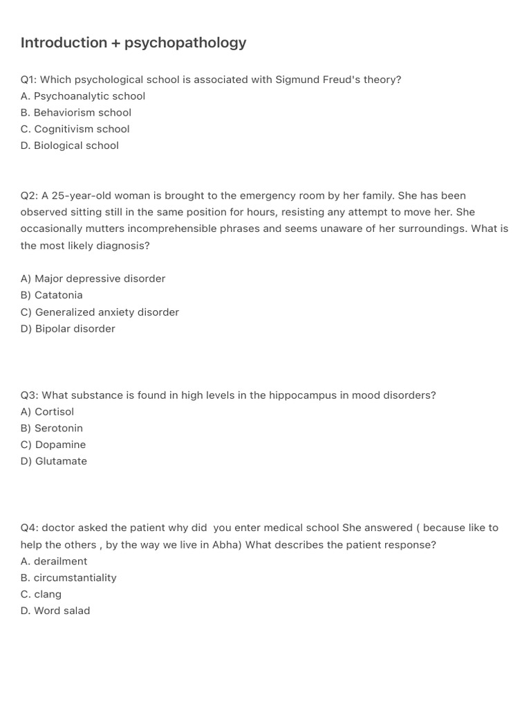 Introduction + Psychopathology | PDF | Hallucination | Mental Disorder