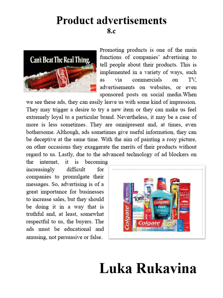 Product Advetisingdocx | PDF