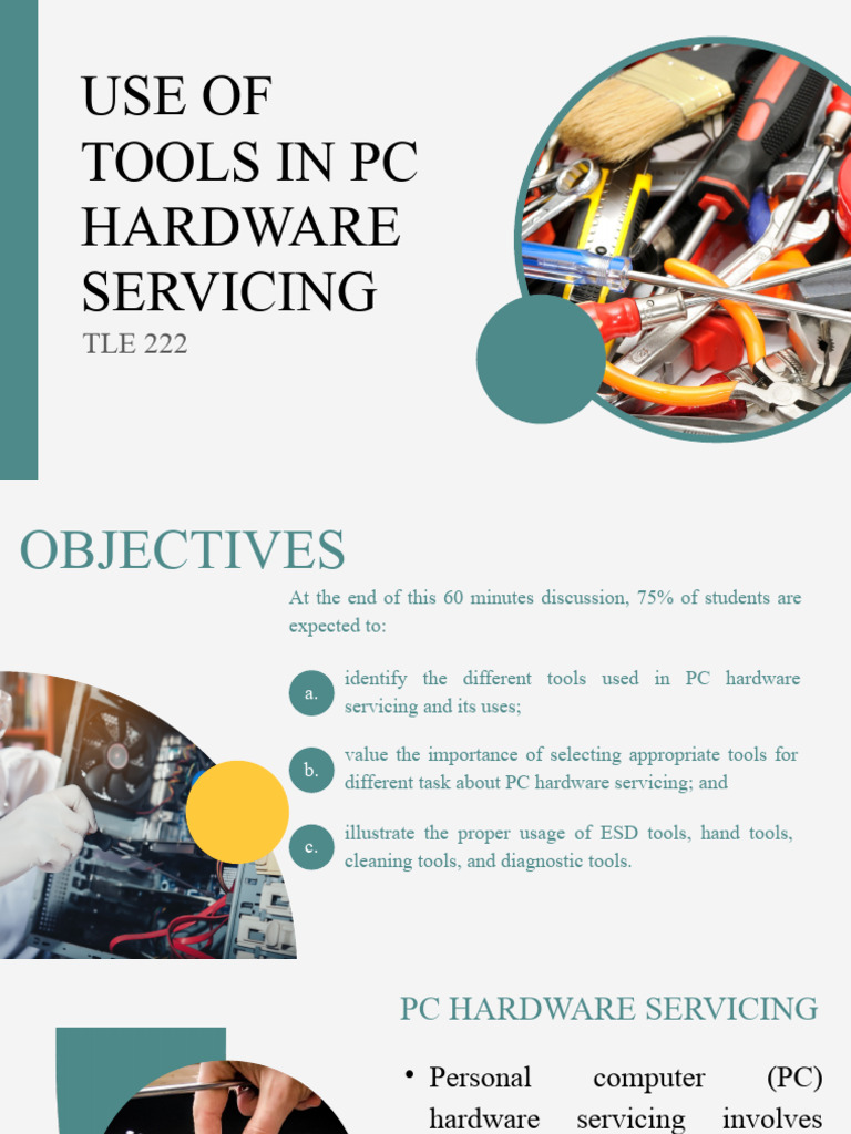 Use of Tools in PC Hardware Servicing | PDF | Electrostatic Discharge ...