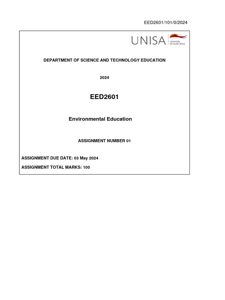 EED2601 Assignment 1 Guidelines 2024 | PDF | Sustainability | Learning