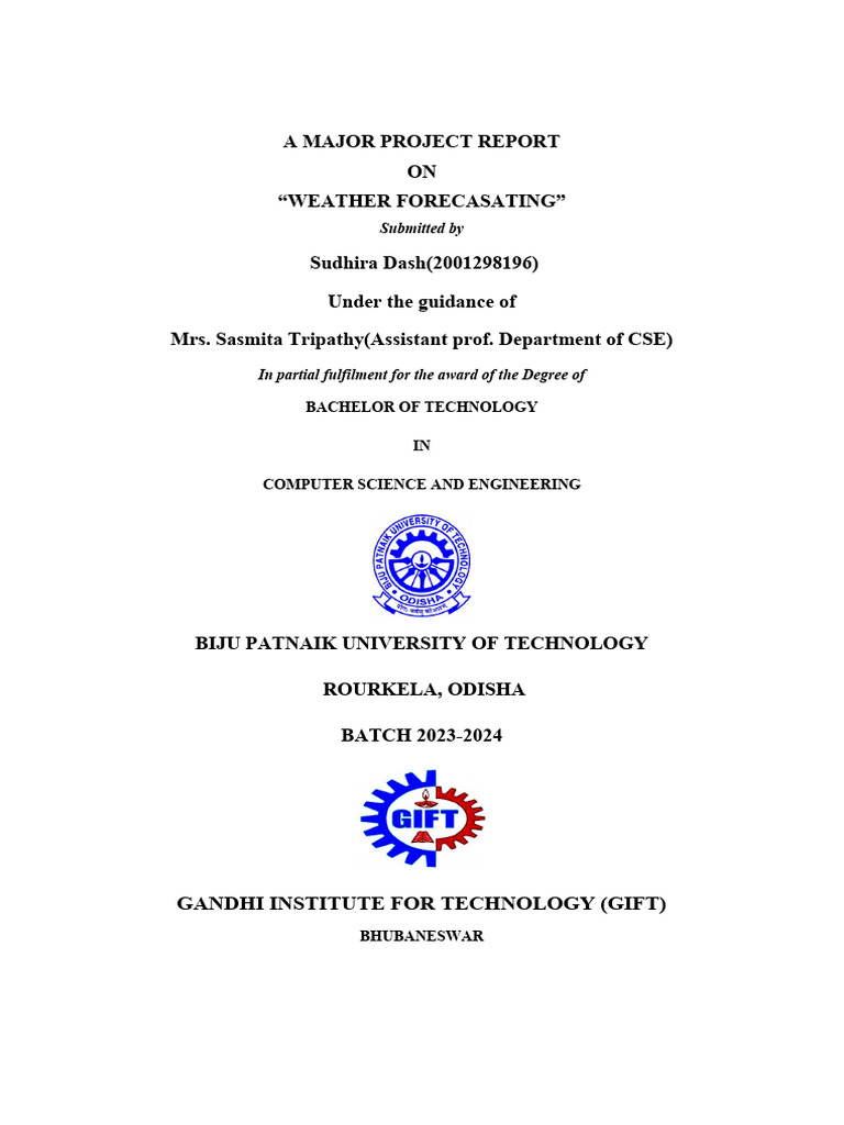 Weather Forecasting Final Project Report | Download Free PDF | Weather ...