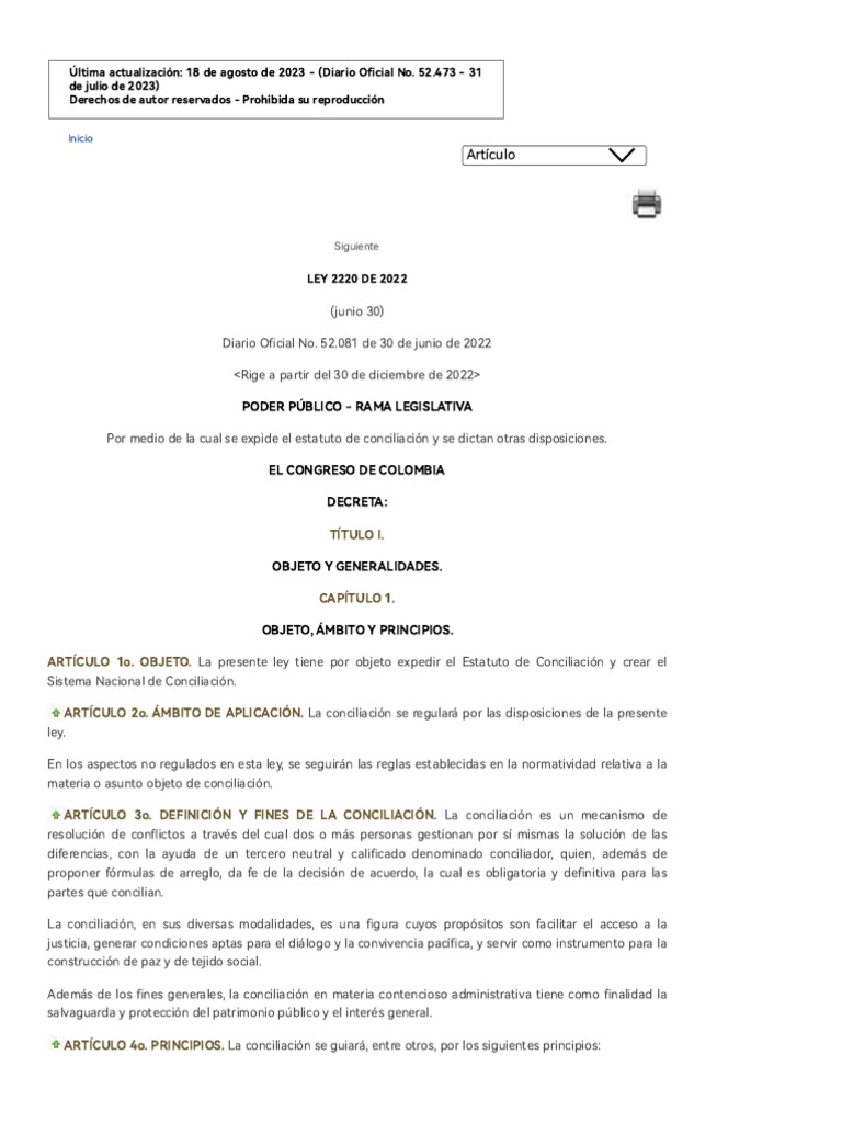 Ley 2220 2022 | PDF | Justicia | Crimen y violencia