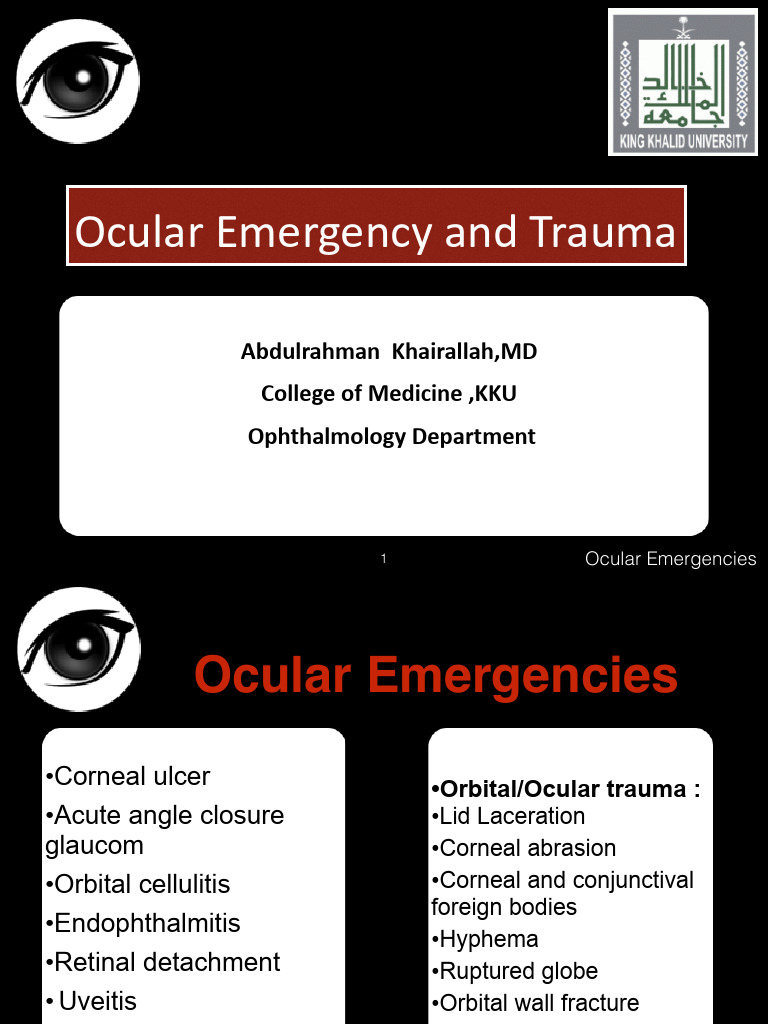 Ocular ER and Trauma | PDF | Human Eye | Cornea