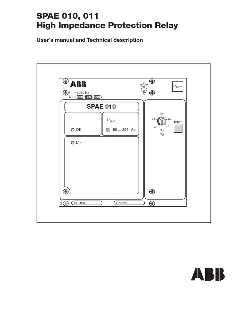 High Impedance Protection Relay Manual | PDF | Transformer | Relay