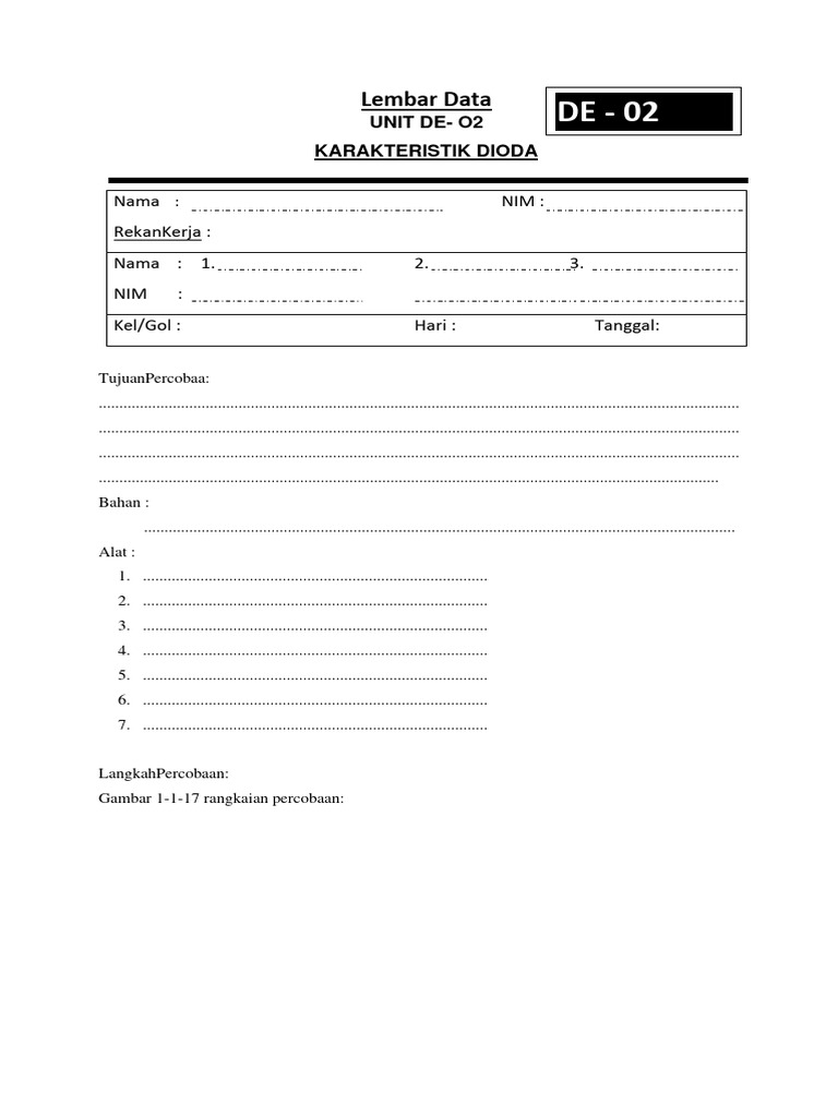 Lembar Data Percobaan 02 | PDF