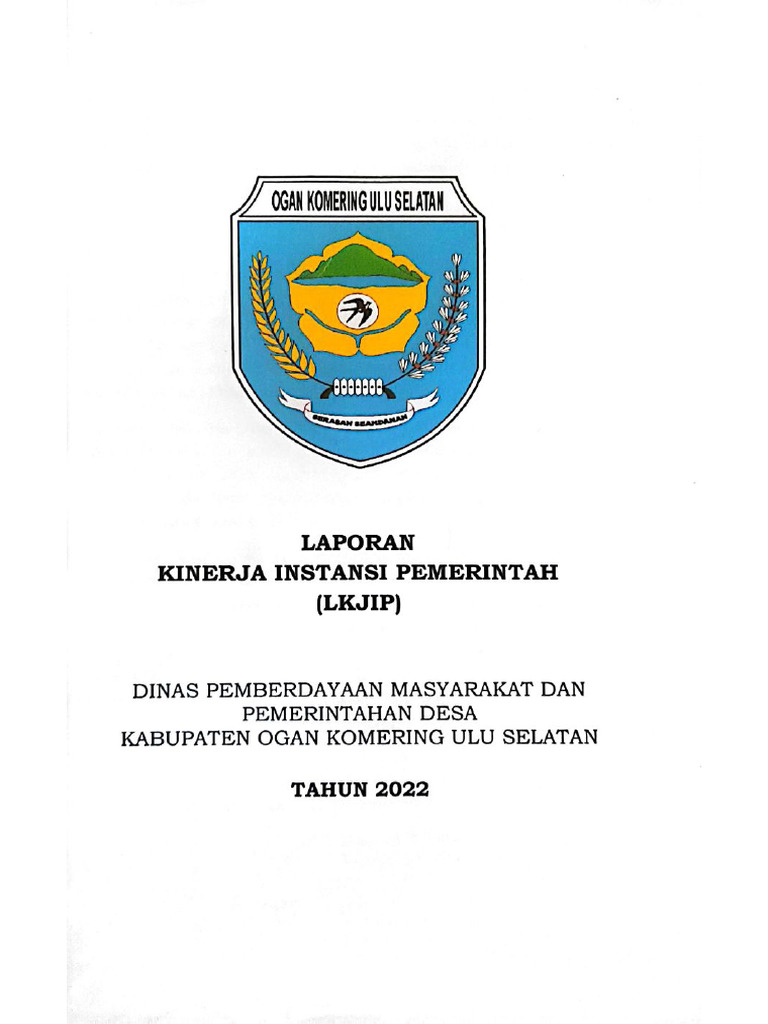LKJIP SAKIP Dinas PMPD OKUS 2022 | PDF