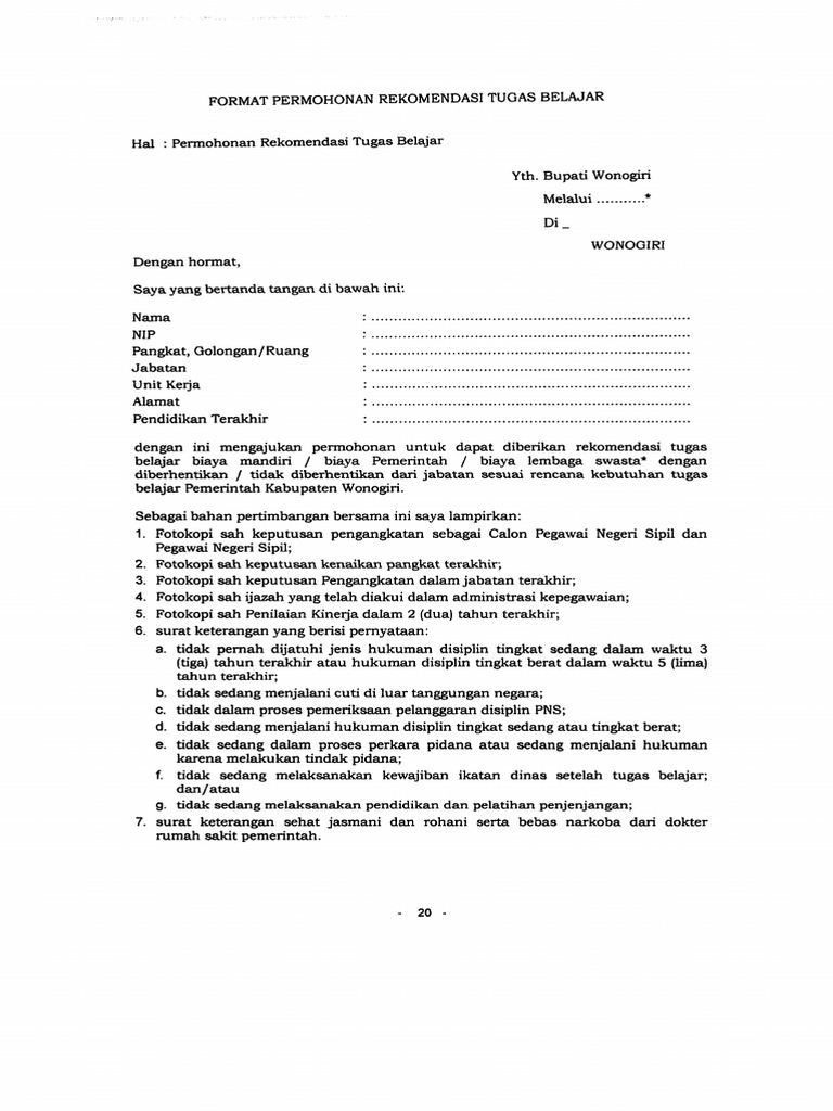 Format Rekom Tubel | PDF