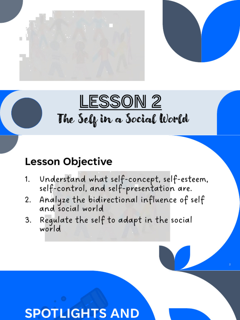 LESSON 2 - Self in Social World | PDF | Self Esteem | Self Concept