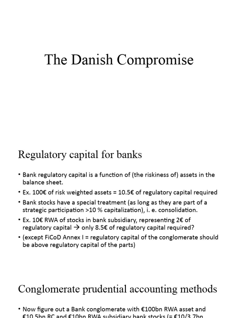 Danish Compromise | PDF | Capital Requirement | Basel Iii