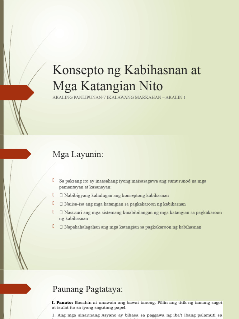 Konsepto NG Kabihasnan at Mga Katangian Nito | PDF