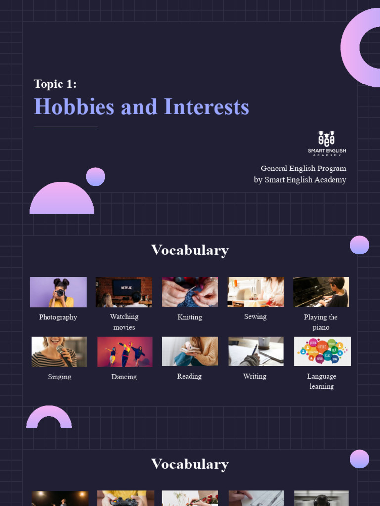 Hobbies and Interests | PDF | Hobbies | Verb
