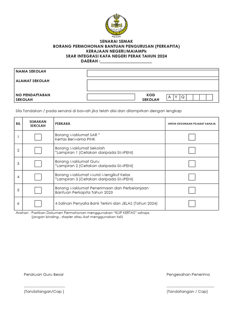 Borang Dan Laporan Kafa | PDF