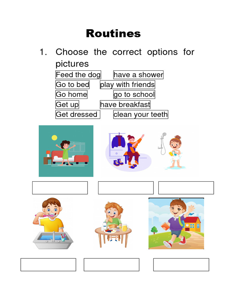 Daily Routine Activities List | PDF
