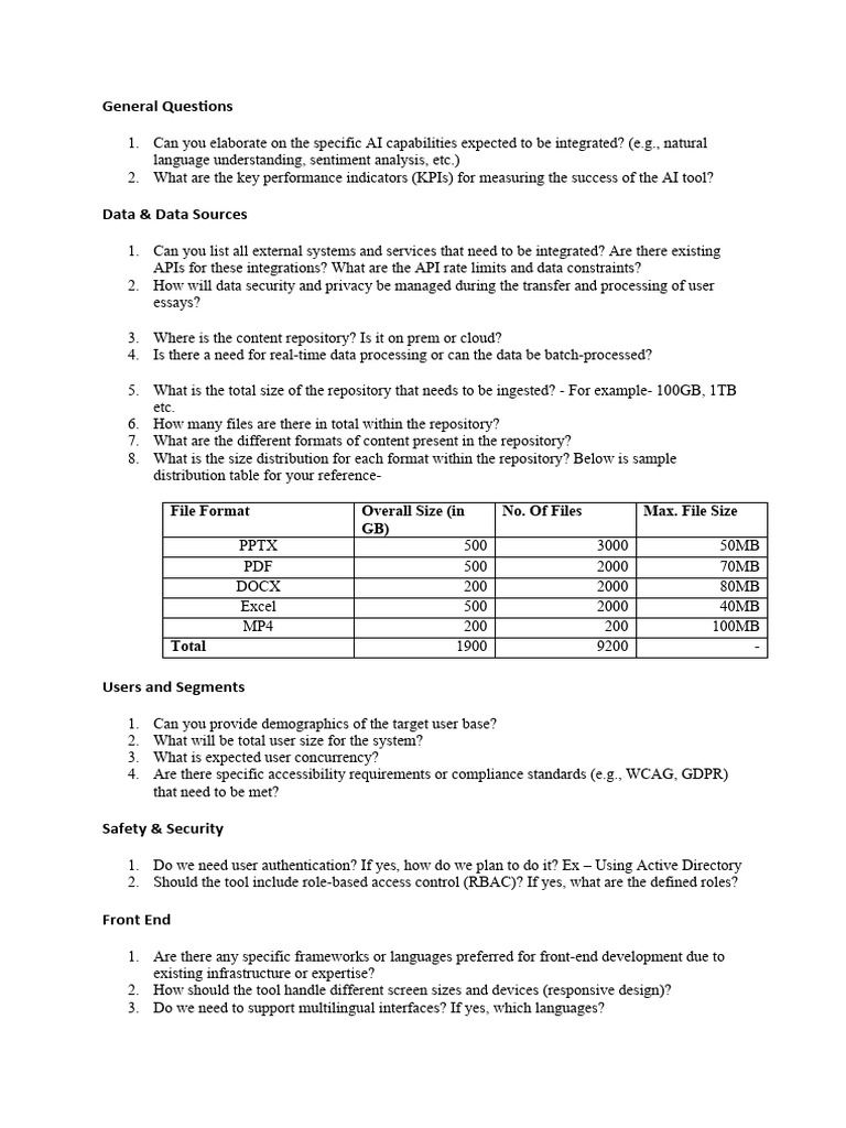 Reach Ivy GenAI Scoping Questions | PDF | Computer Science ...