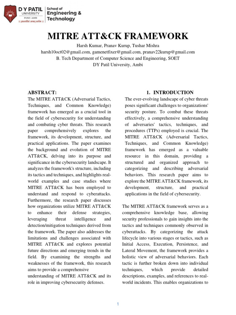 MITRE ATTCKpdf | PDF | Security | Computer Security