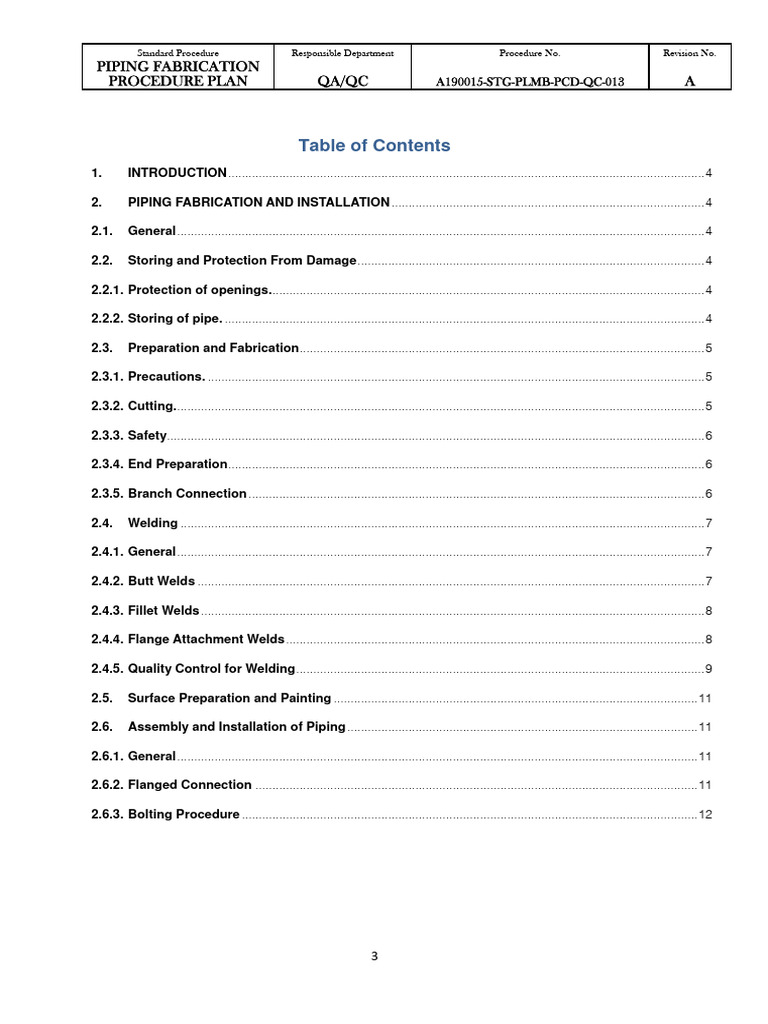 Piping Fabrication Procedure Guide | PDF | Welding | Construction