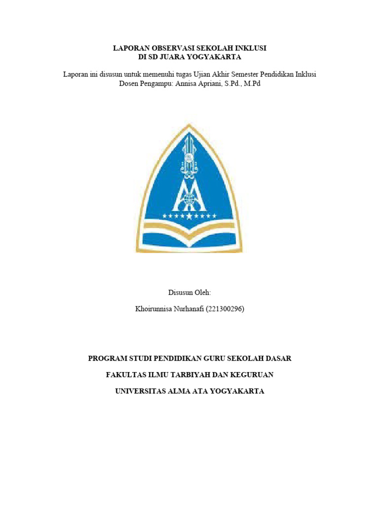 Hanafi - Laporan Observasi Pend Inklusi | PDF