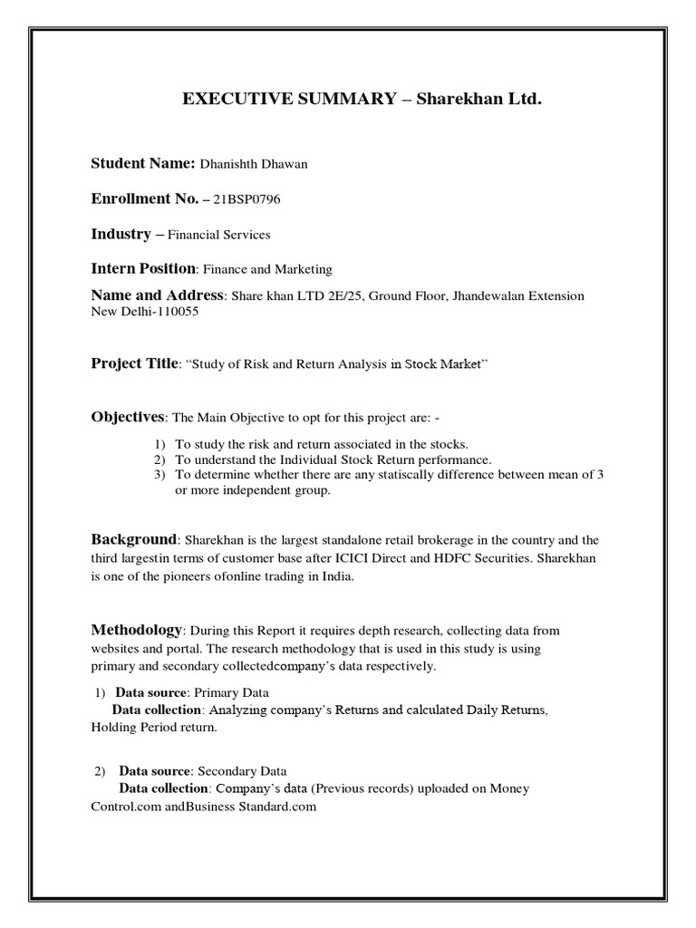 Executive Summaries | PDF | Stocks | Investing