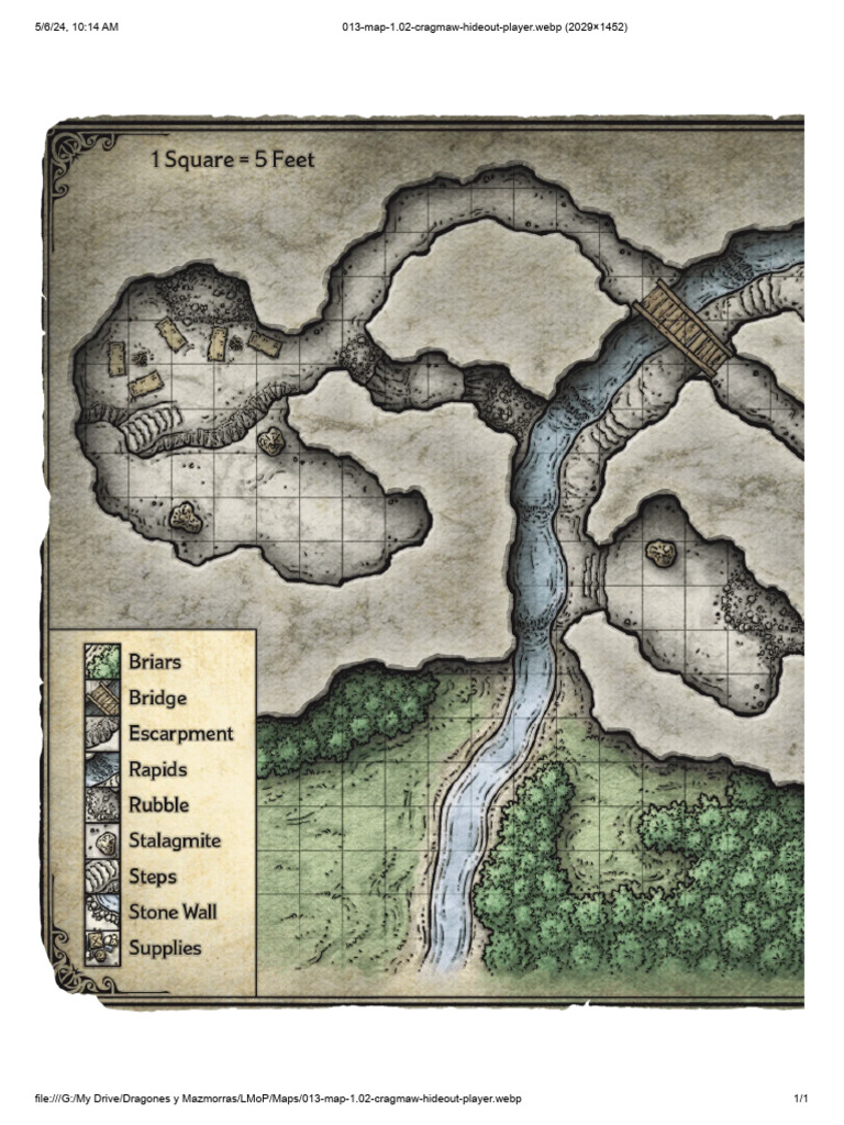 013 Map 1.02 Cragmaw Hideout Player | PDF