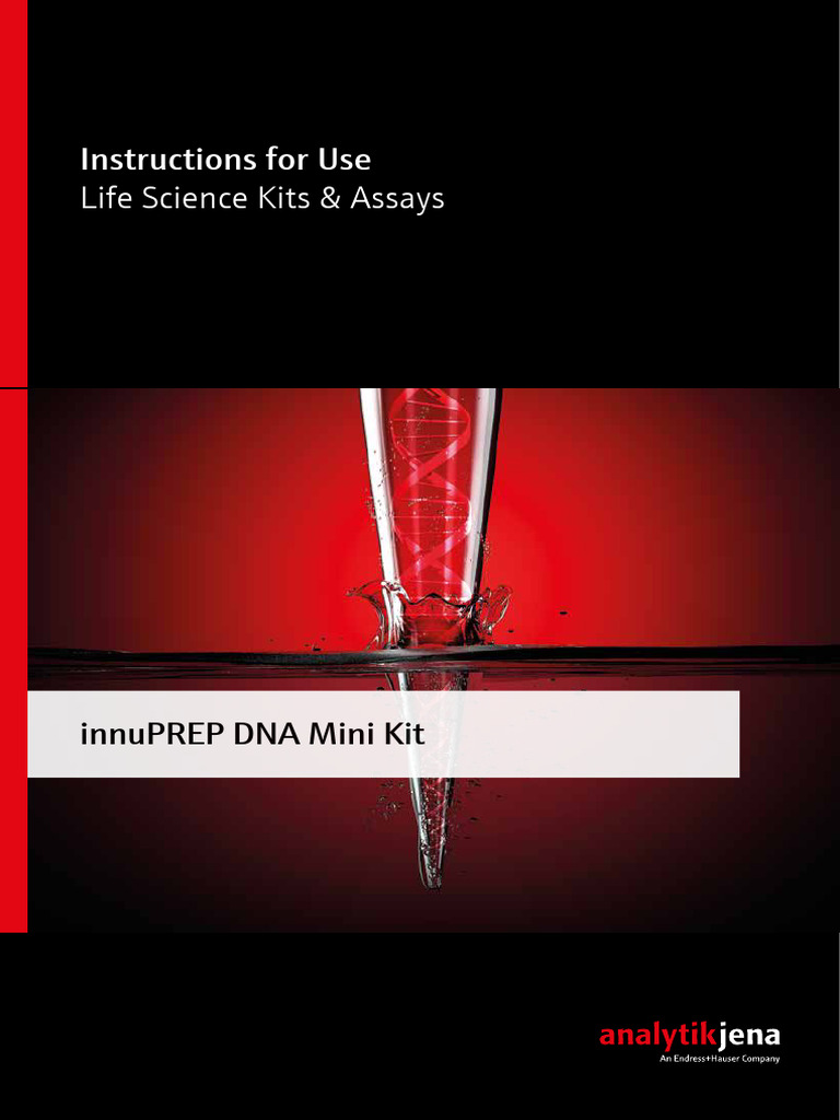 Manual_innuPREP_DNA_Mini_Kit | PDF | Filtration | Centrifuge