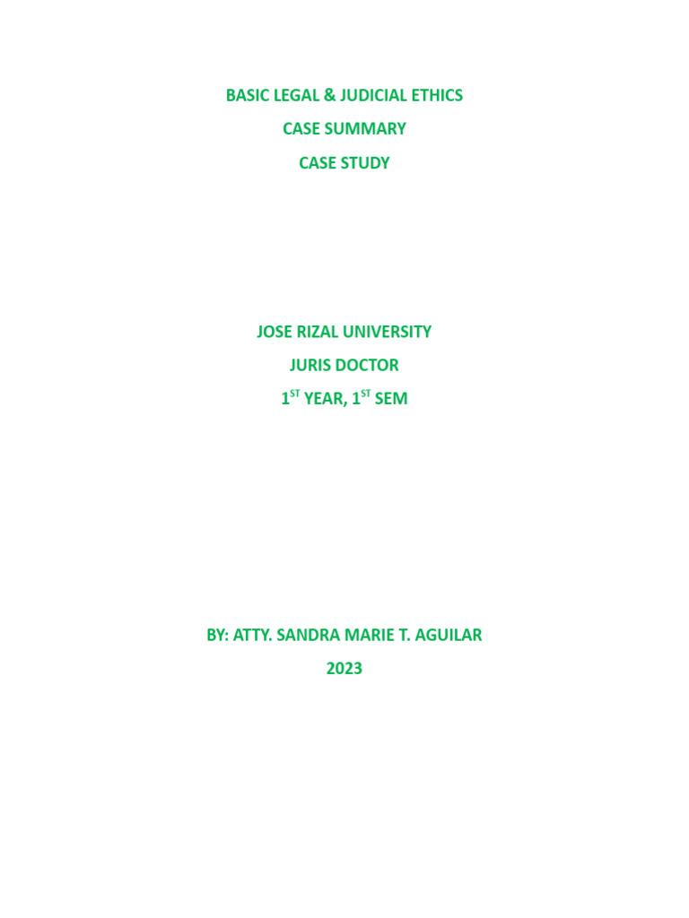Basic Legal & Judicial Ethics, Case Summary | PDF | Justice | Crime ...