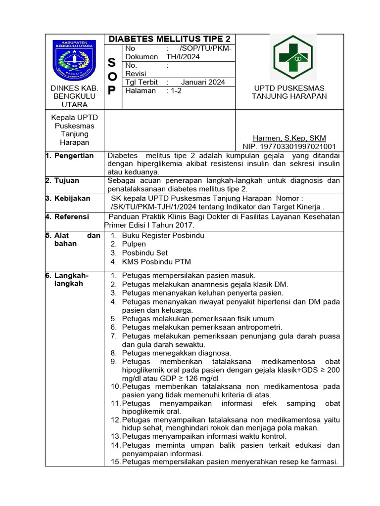 4.5.1.d. SOP DM Tipe 2 | PDF | Pengembangan Diri | Kesehatan Holistik