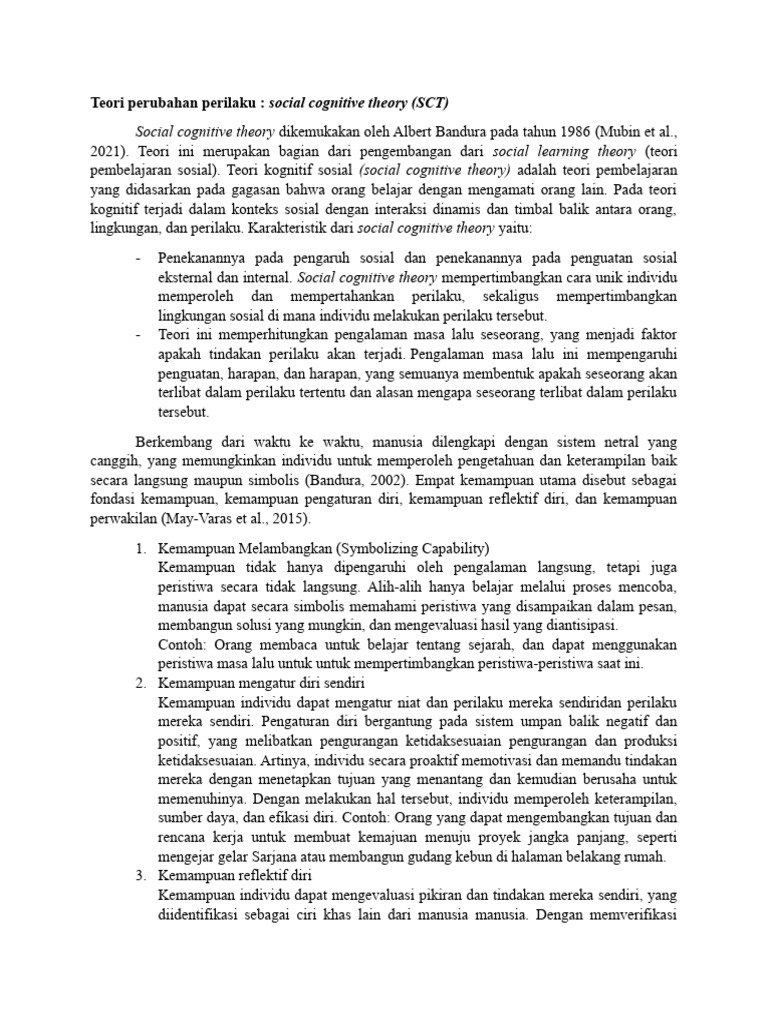 Teori Perubahan Perilaku - SCL | PDF | Pengembangan Diri | Sains & Matematika