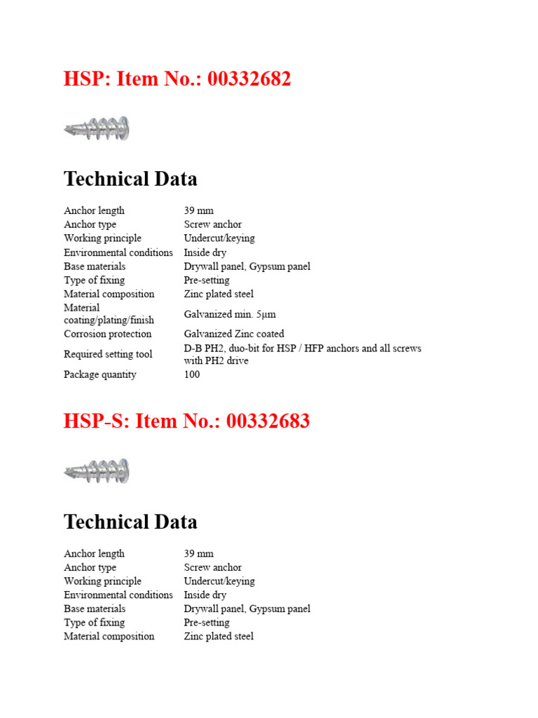 self drilling zinc anchor | PDF | Drywall | Galvanization