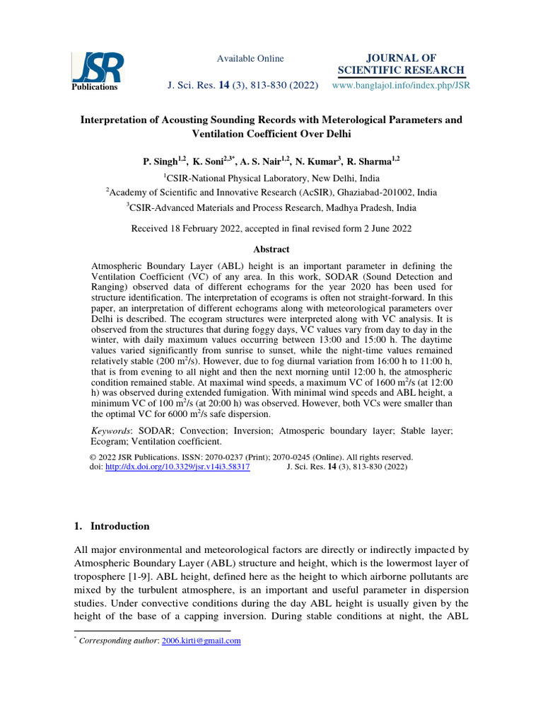 Priyanka Paper JSR 2022 | PDF | Fog | Wound