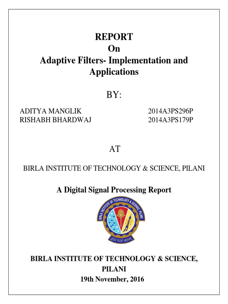 adaptive-filter-design | PDF | Autoregressive Model | Filter (Signal ...
