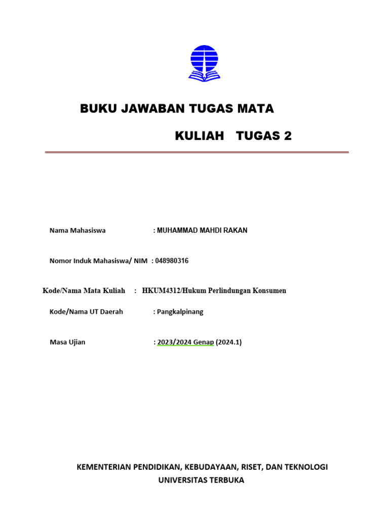 Tugas 2 Tuton Hkum4312 | PDF