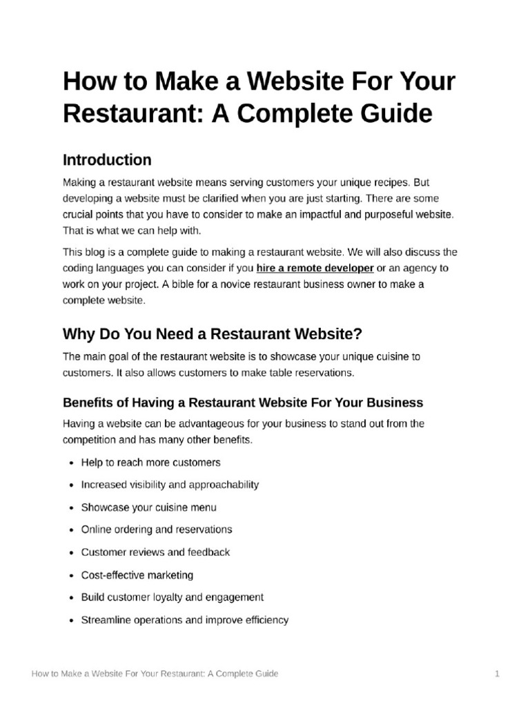 Resturant | PDF