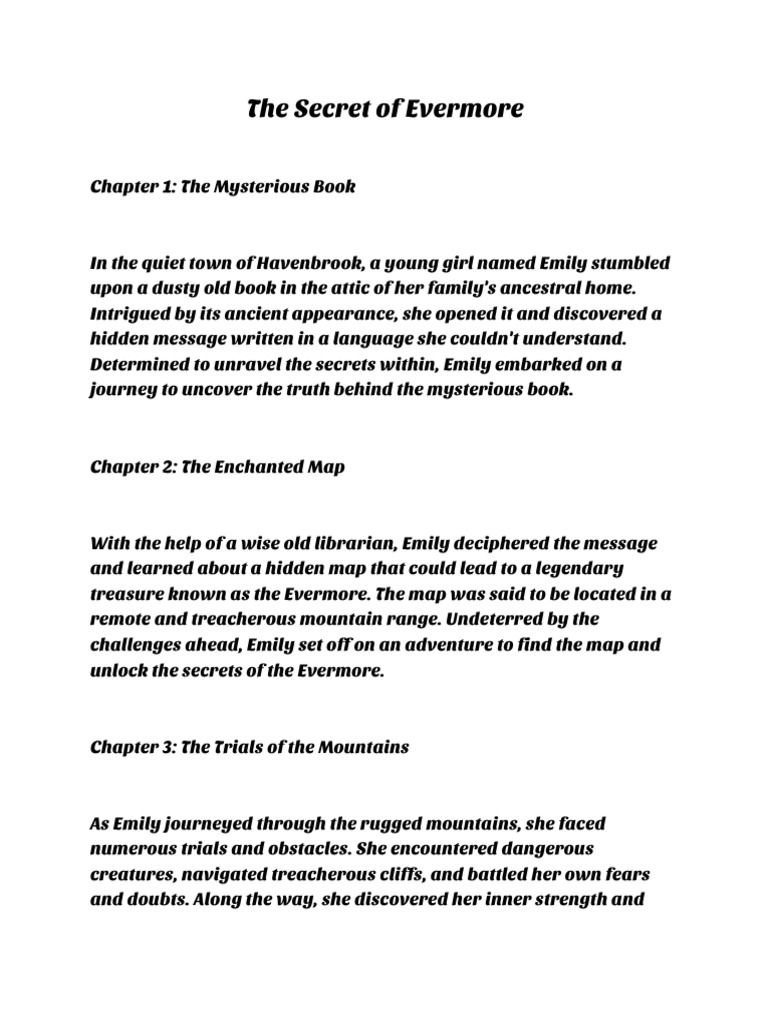 Emily's Quest for Evermore | PDF | Mystery, Thriller & Crime Fiction