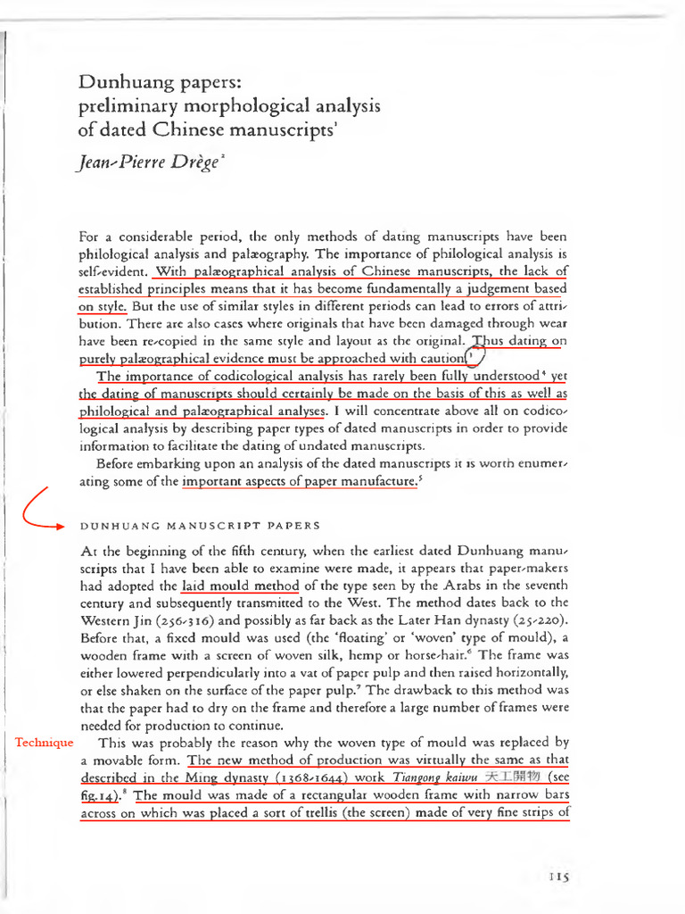 Drège - 2002 - Dunhuang Papers Preliminary Morphological Analysi | PDF ...