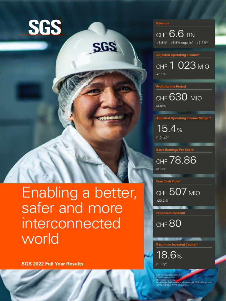 SGS 2022 Full Year Results Report EN | PDF | Equity (Finance) | Dividend