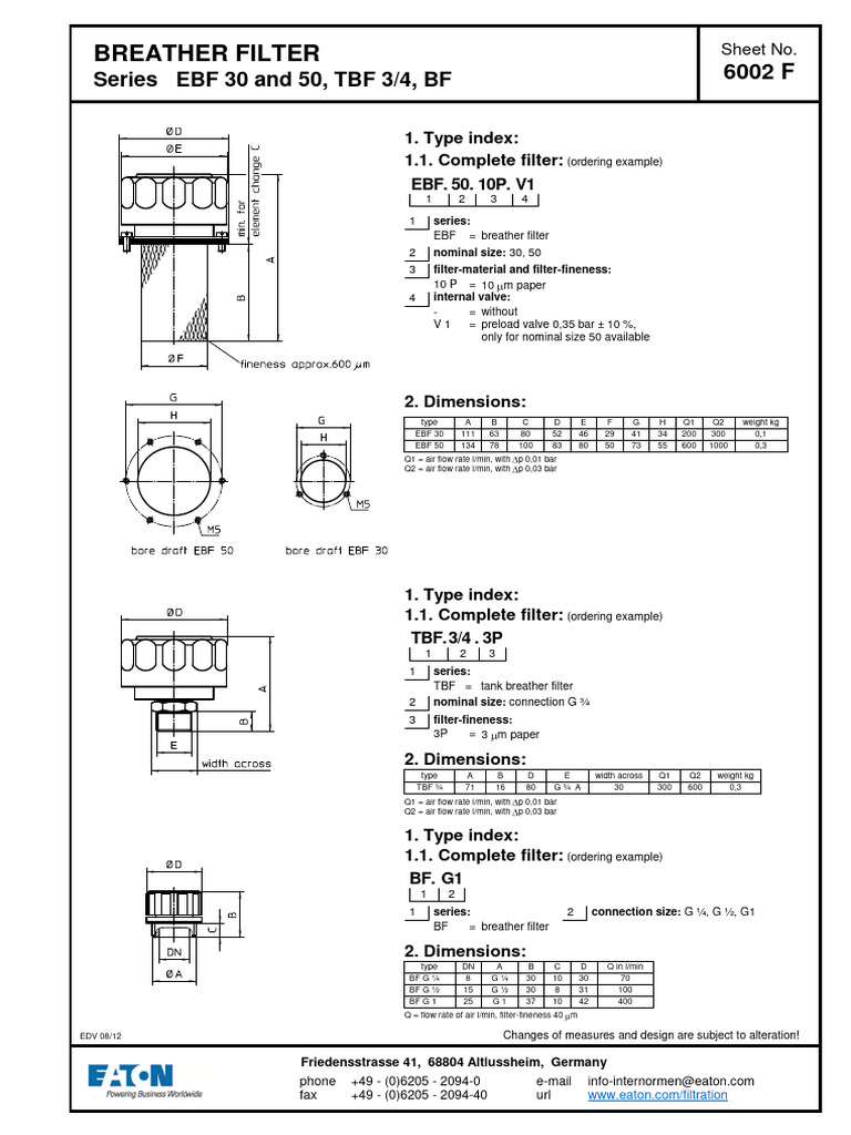 Eaton EBF TBF BF TechnicalDataSheet 6002 EN | PDF