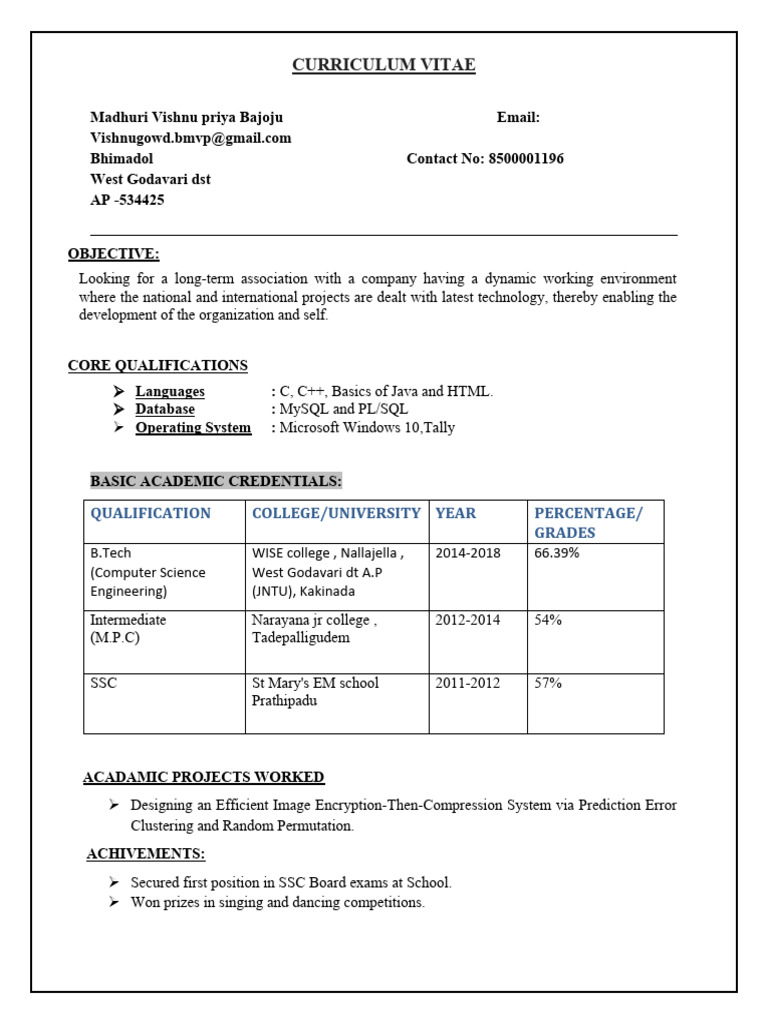 Madhuri resume | PDF | Computing | Software