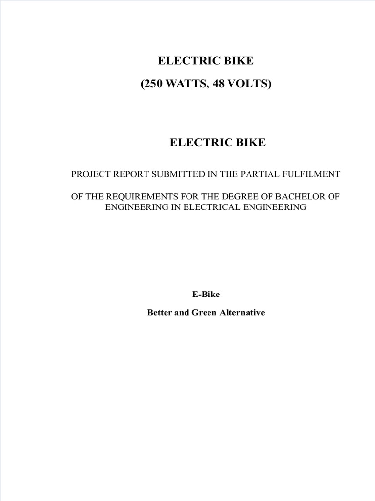 Vdocument - in Project Electric Bike | PDF | Electric Motor | Motorcycle