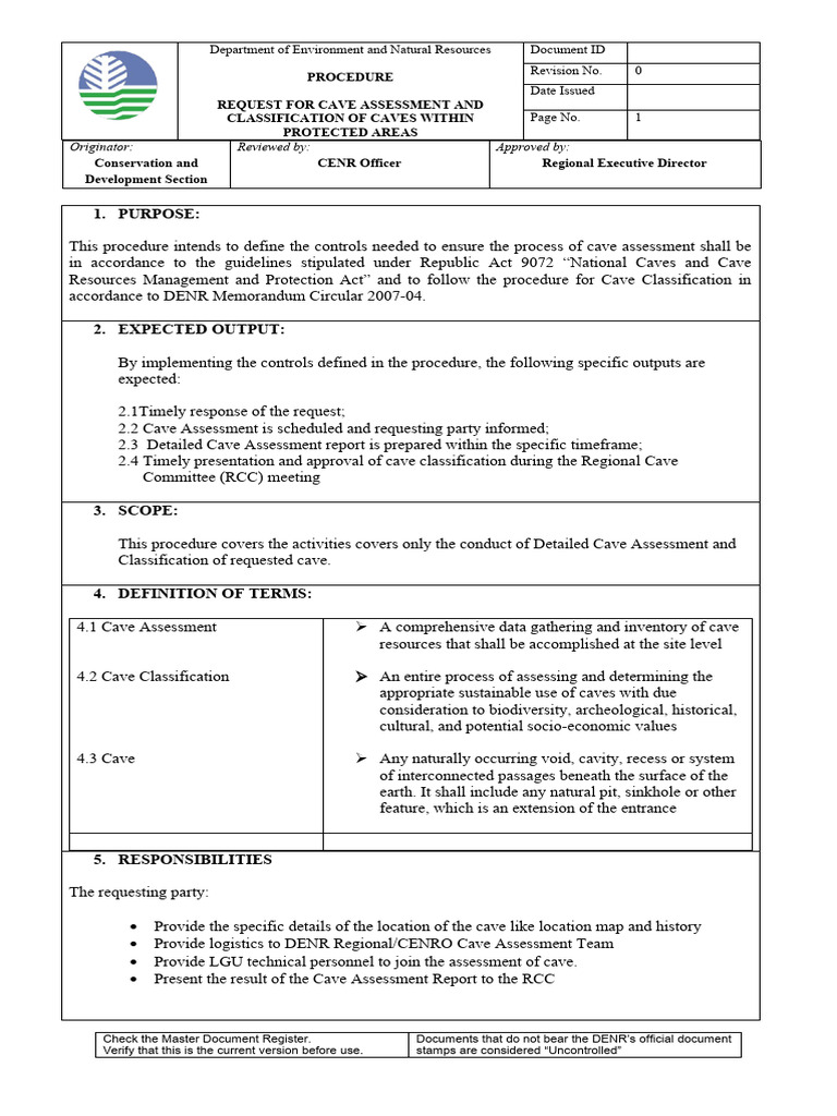 Cave Assessment and Classification Procedure | PDF | Science & Mathematics