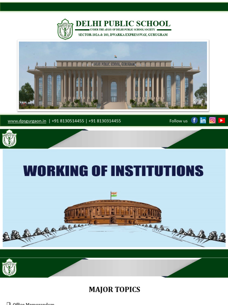 Working of Institution | PDF | Cabinet (Government) | Government ...