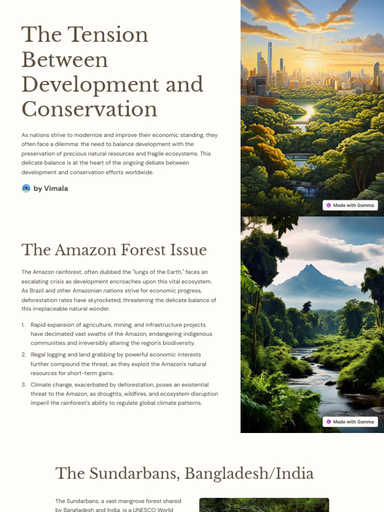 The Tension Between Development and Conservation | PDF | Amazon ...