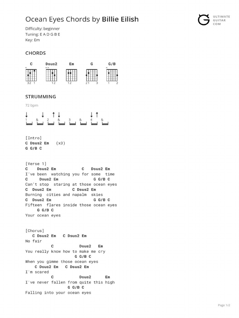 Ocean Eyes Chords | PDF