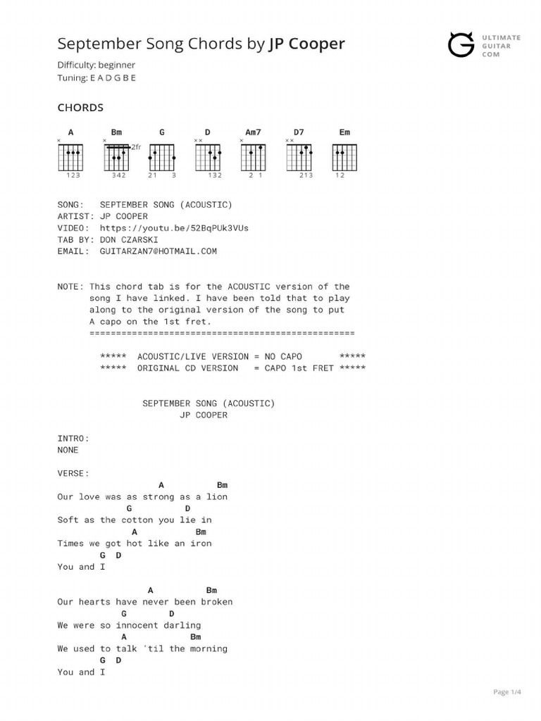 September Song Chords | PDF