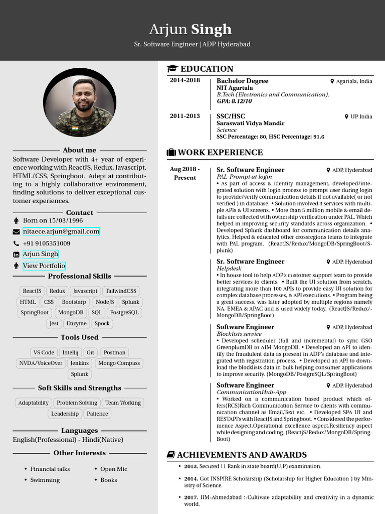 Arjun Singh Resume | PDF | Databases | Mongo Db