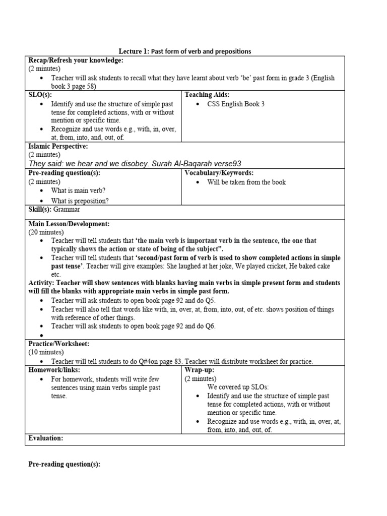 English Grade 3 Unit 11 Lectures | Download Free PDF | Reading ...