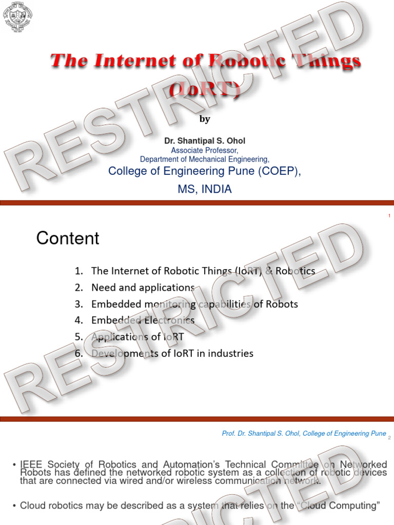 000 Unit 5 IoRT Autonomous Robots & Telecherics Sept 2021 R | PDF ...