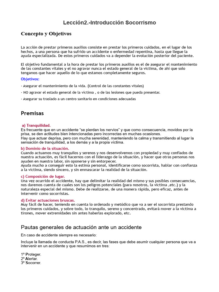 Lección2.-Introducción Socorrismo | PDF | Legumbres | Respiración