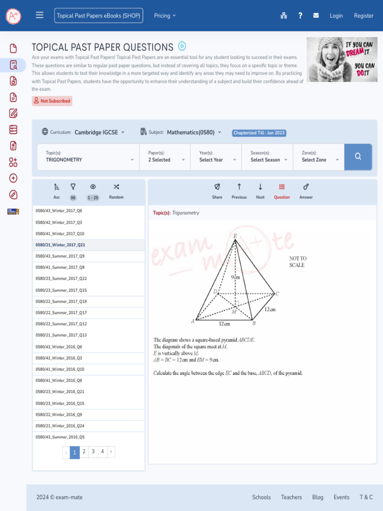 Topical Past Papers for IGCSE Math | PDF