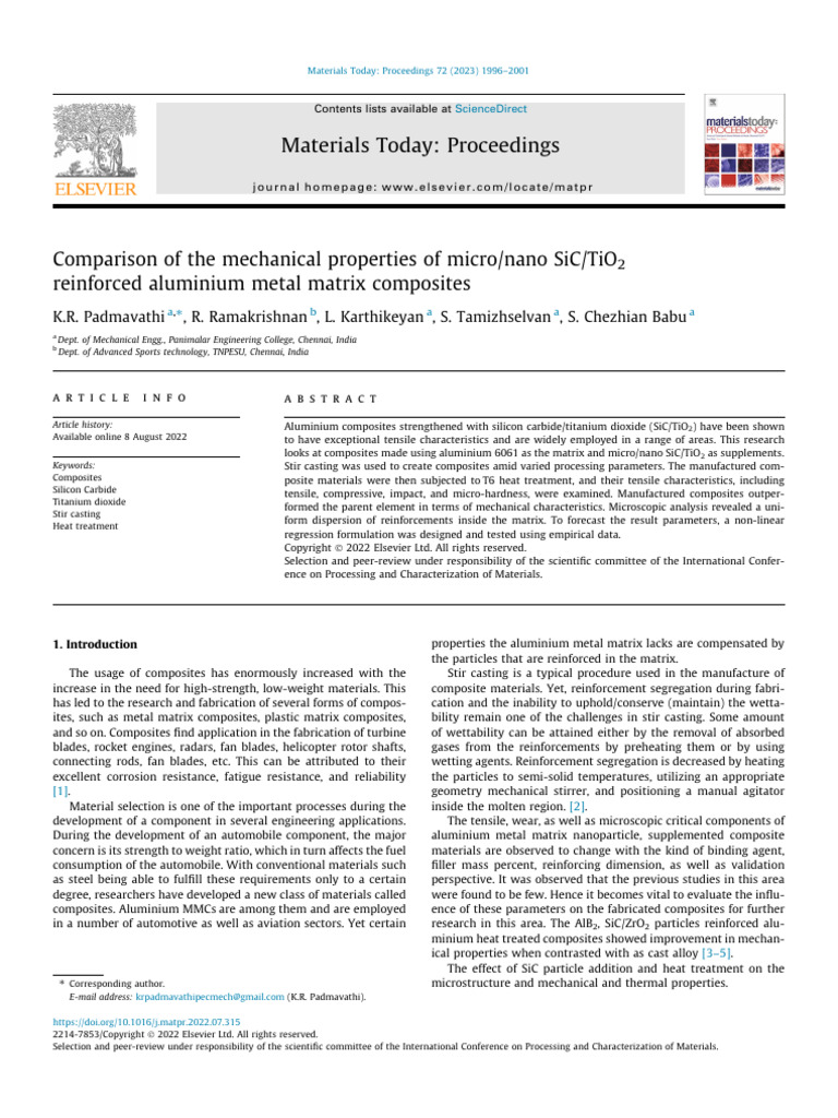 Comparative Analysis With Micro and Nano Reinforcement Material | Download Free PDF | Composite ...