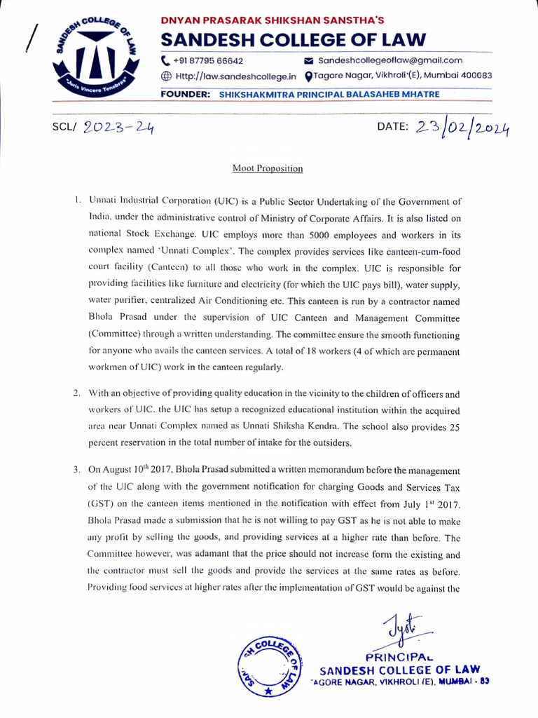 Moot Court Problem No. 3 | PDF | Employment | Tribunal